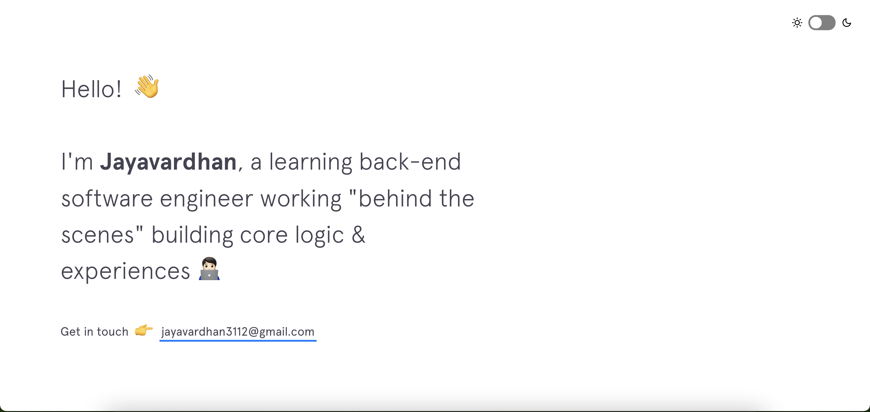 Jayavardhan | Back End Software Engineer